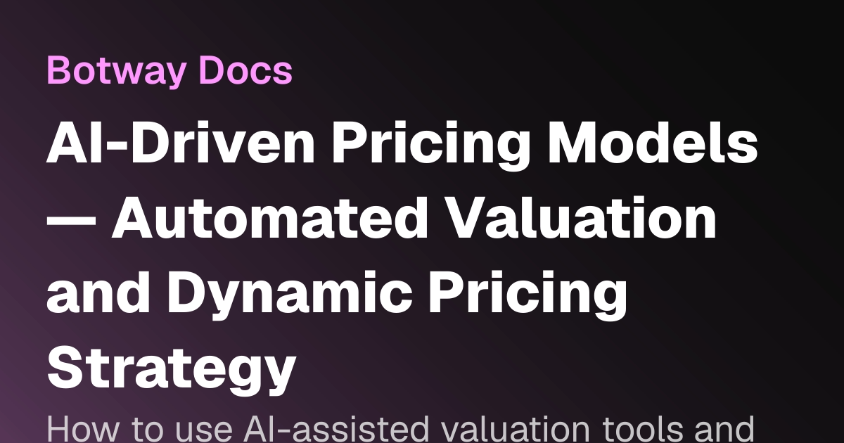 AI-Driven Pricing Models — Automated Valuation and Dynamic Pricing ...